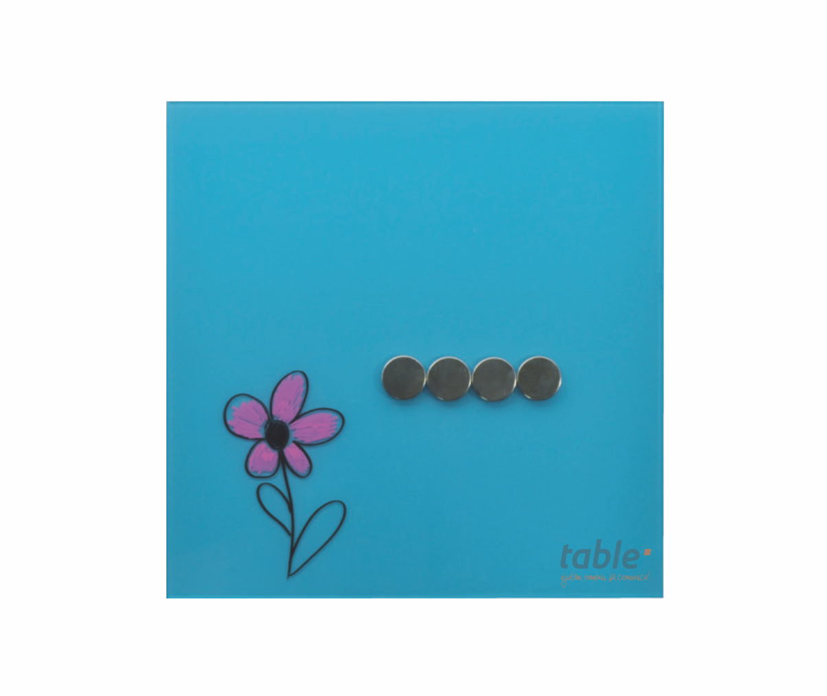 Tabla din sticla magnetica aqua 35x35 cm, tabla sticla pentru scriere.